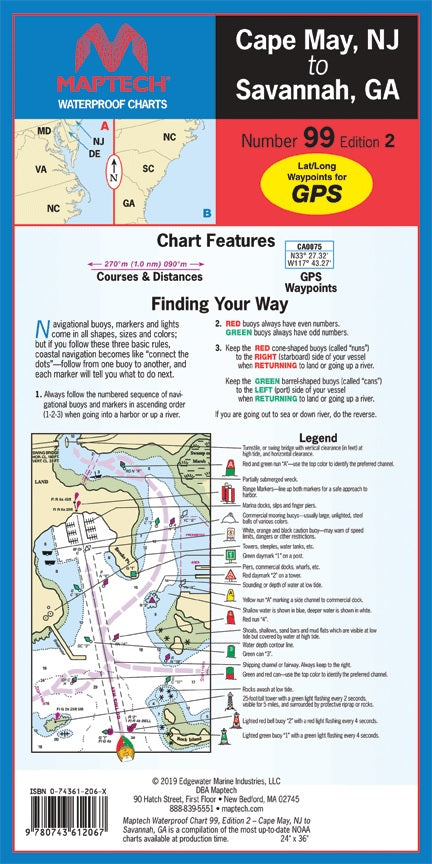 Richardson's Maptech Waterproof WPC099 Cape May, NJ to Savannah Georgi – Ess-Kay Yards Marina