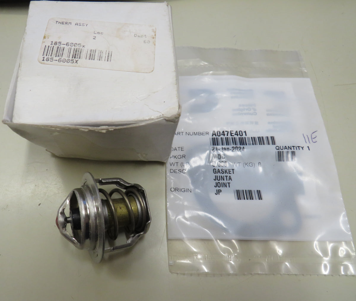 185-6005 Onan Thermostat Assembly Kit uses Gasket 185-6004 OR A047E401 ...