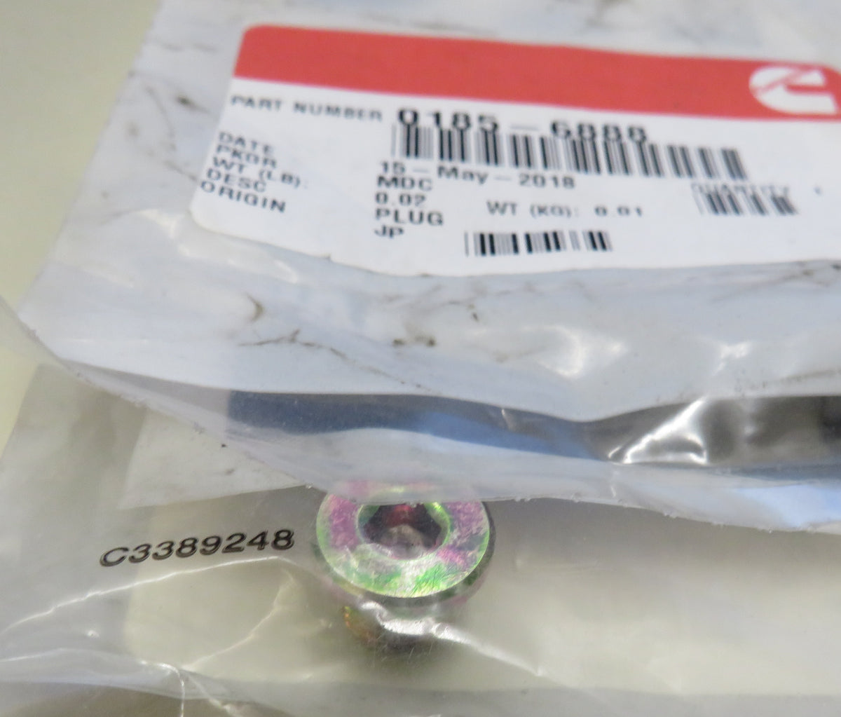 185-6888 Onan Plug Threaded Screw Plug 2/12/2024 THIS PART IS IN STOCK ...