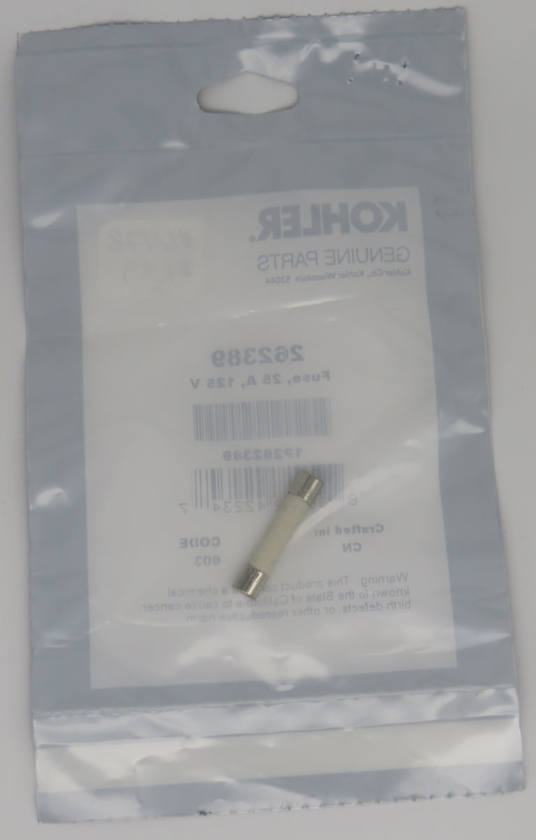 262389 Kohler Fuse, 25 Amp, 125 Volt 7/29/2025 THIS PART IS IN STOCK 7 ...