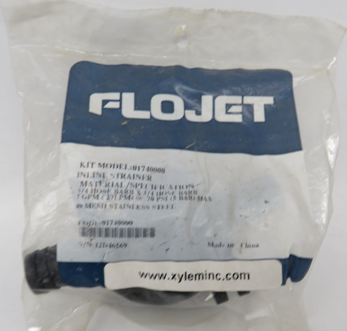 01740000 Flojet Kit Model Inline Strainer 40 Mesh Stainless Steel 3/4 ...