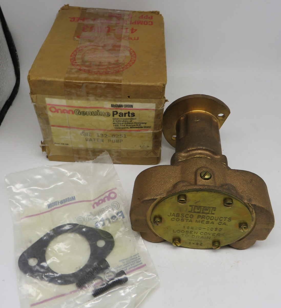 132-0251 or 132-0147 Onan Water Pump for MDJC & MDJF Replaces Water Pu ...
