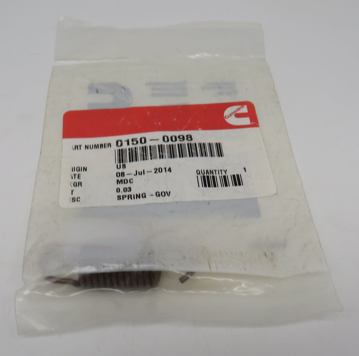 150-0098 Onan Spring Governor 2/8/2024 THIS PART IS IN STOCK 2/8/2024 ...