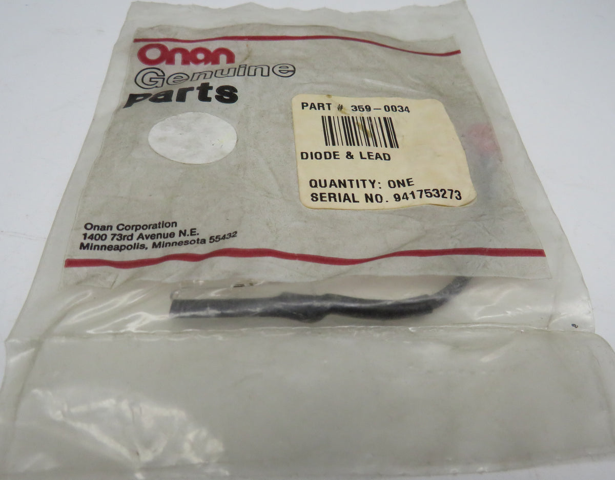 359-0034 Onan Diode & Lead for 3.0 & 4.0 BFA RV Genset OBSOLETE "THIS ...