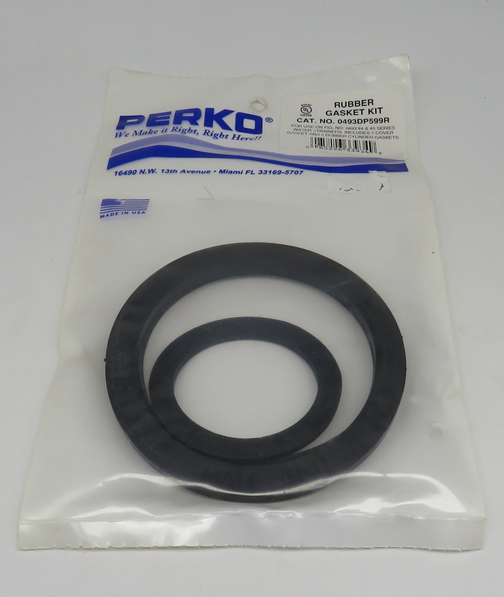 0493DP599R Perko 4" & 5" (Medium) Rubber Gasket for Water Strainer [3 ...